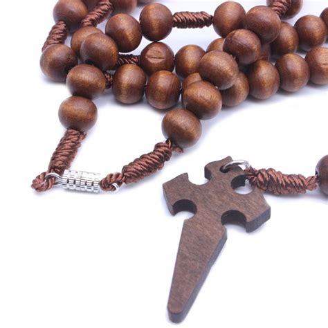 Jezus Houten Gebed Kralen Mm Rozenkrans Kruis Ket Grandado