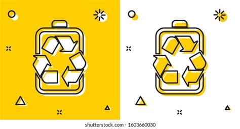 Black Battery Recycle Symbol Line Icon Stock Illustration 1603660030
