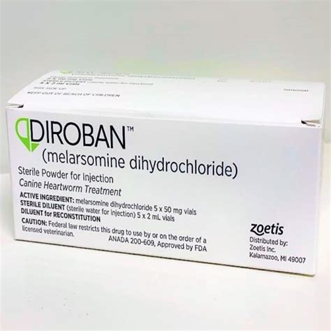 Diroban Melarsomine Sterile Powder For Inj 25mgml 2ml 5 Vials