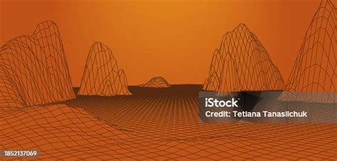 抽象的なデジタル風景ワイヤ フレームの風景の背景3 D 未来的なベクター イラストです 1980～1989年のベクターアート素材や画像を