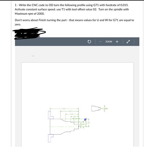 Solved Write The Cnc Code To Od Turn The Following Chegg