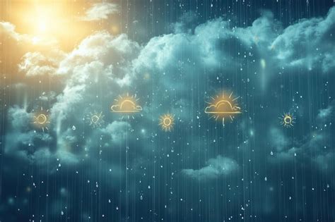 Bright Sunlight Breaks Through Clouds While Rain Falls In A Vibrant