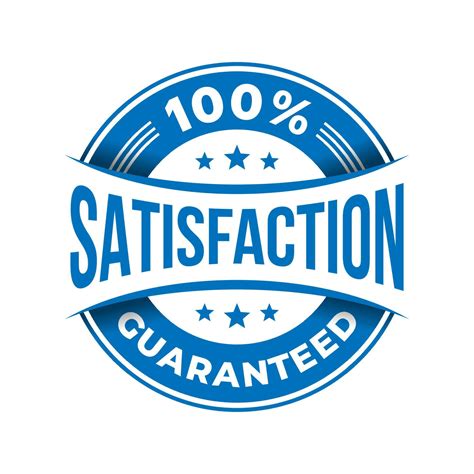 100 Percent Satisfaction Guaranteed Label Badge In Blue Luxury And