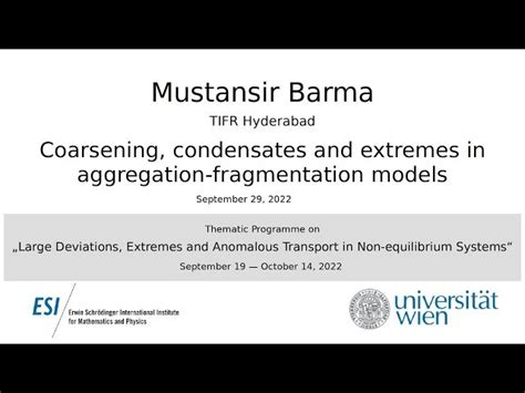 Free Video Coarsening Condensates And Extremes In Aggregation Fragmentation Models From Erwin