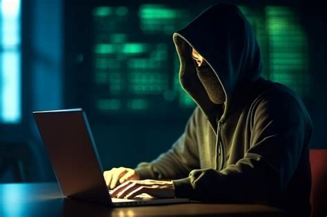 Digital Crime Committed By An Anonymous Hacker Generative Ai Premium