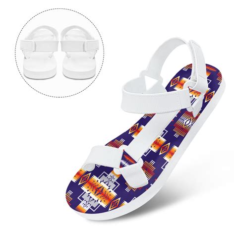 Gb Nat0004 Pattern Native American Open Toes Sandals Powwow Store