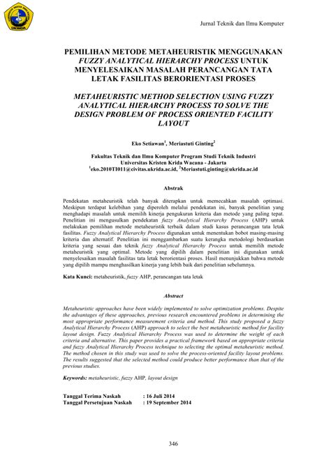 pdf pemilihan metode metaheuristik menggunakan fuzzy analytical
