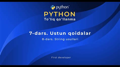 7 Dars Ustun Yoki String Nima Python Dasturlash Tili Youtube