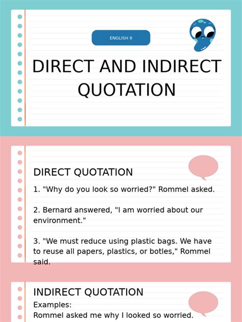 Direct And Indirect Quotation Pdf Verb Linguistics