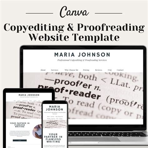 Copywriter Canva Website Proofreader Website Template Copywriting