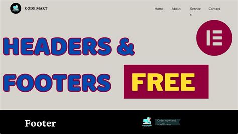 How To Create And Build Headers And Footers Using Elementor For Free