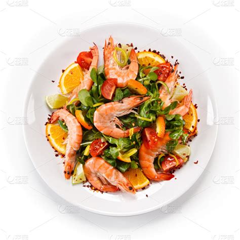 虾蔬菜米粉煮食贻贝胡椒无人软体动物开胃品膳食