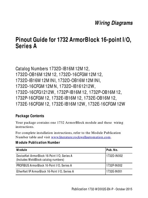 Pinout Guide For 1732 Armorblock 16 Point I O Series A Wiring Diagrams Download Free Pdf