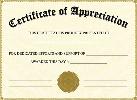 Editable Certificate Of Appreciation Template