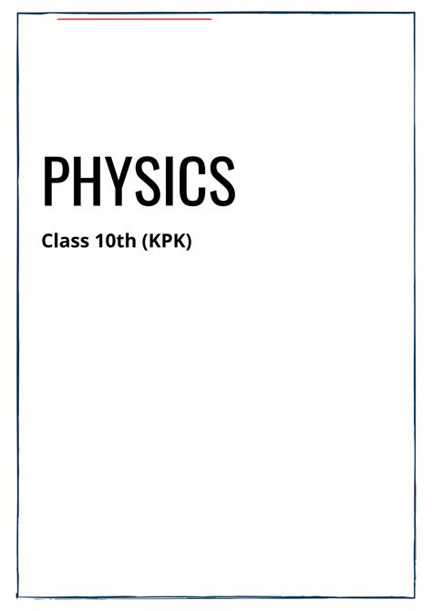 SOLUTION Chapter Class Th Physics Book Kpk Board Studypool