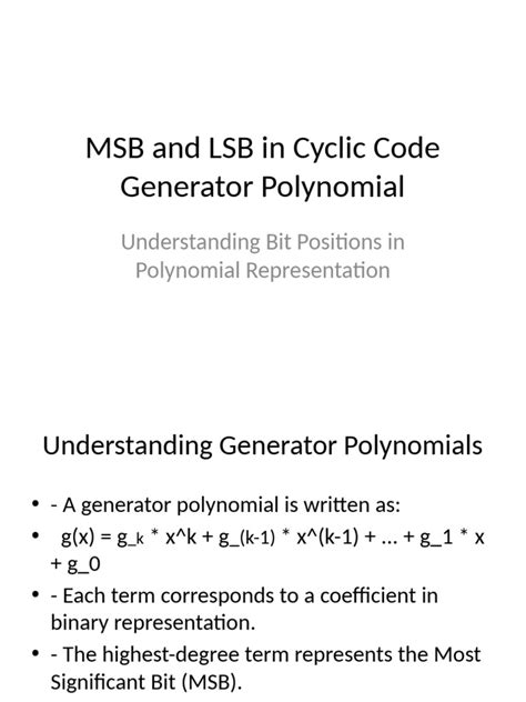 Msb Lsb Cyclic Codes Pdf