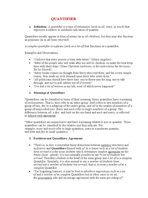 Quantifier Definition A Quantifier Is A Type Of Determiner Such As