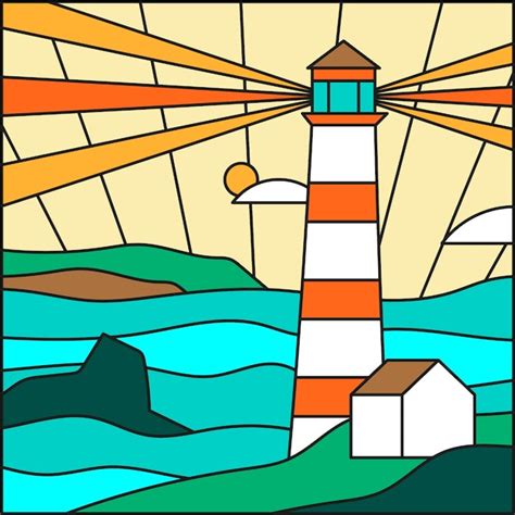 Lighthouse Stained Glass Patterns Free Lighthouse Stained Glass