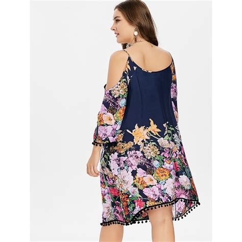 Rosegal For Curves Collection Dresses Plus Size Floral Cold