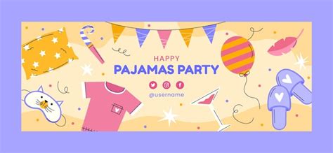 Modèle De Couverture Facebook De Soirée Pyjama Design Plat Vecteur