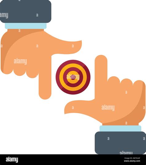 Business Focus Icon Flat Vector Work Goal Team Customer Isolated