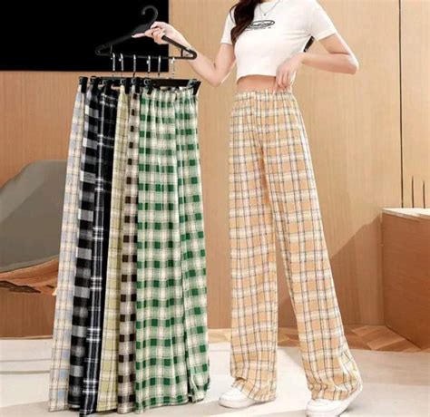 กางเกงขายาว ลายสก็อต สไตล์เกาหลี Freesize Th