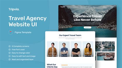 tripvia travel agency website ui figma template figma