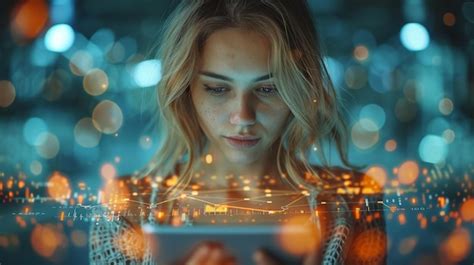 Premium Photo An Image Of A Young Businesswoman Working On A Tablet Computer With Graph