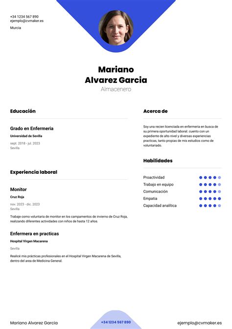 Curriculum Vitae Sin Experiencia Ejemplos Gua Plantillas