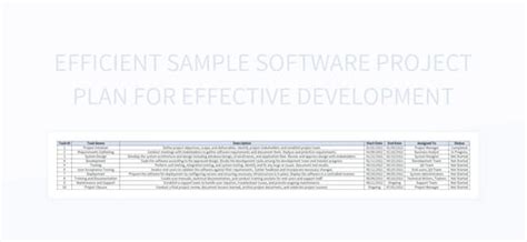Efficient Sample Software Project Plan For Effective Development Excel