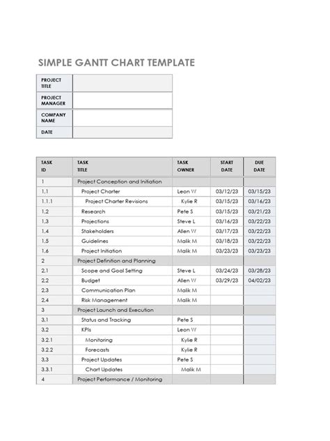 Ic Simple Gantt Chart 10578 Pdf Business