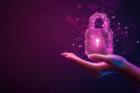 Premium Photo Digital Padlock Hologram Symbolizes Secure Web Safety