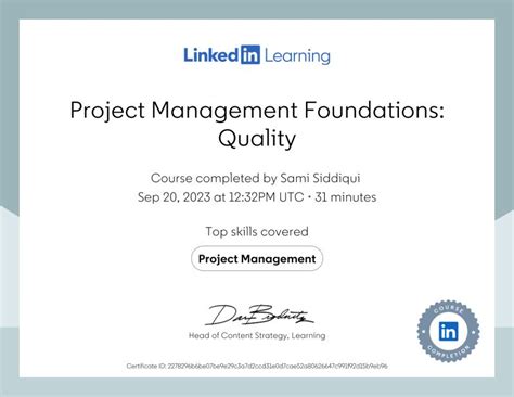 Sami Siddiqui On Linkedin Certificate Of Completion