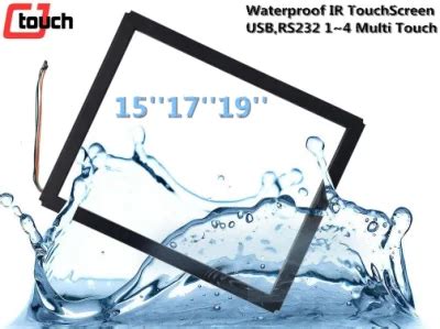 Infrared Touchscreen Inch Waterproof LCD Display Screen Outdoor IP Anti Glare IR USB RS