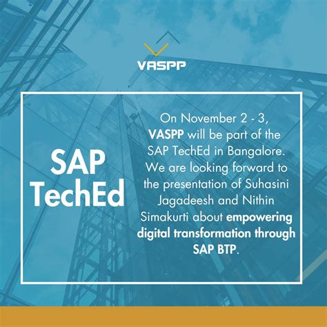 Vaspp Sapteched Teched Sap Sapbtp Btp Digitaltransformation Vaspp