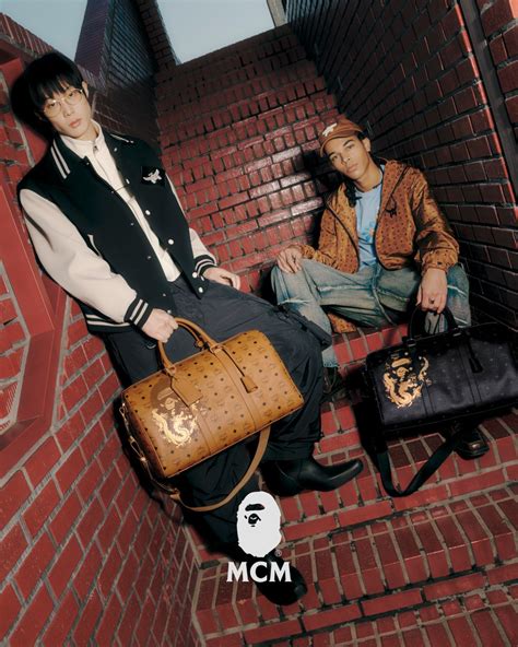 2024 엠씨엠 신상 가방 Mcm X Bape 콜라보레이션 컬렉션 여자 남자 명품 백팩 크로스백 위켄더 밸트백 추천