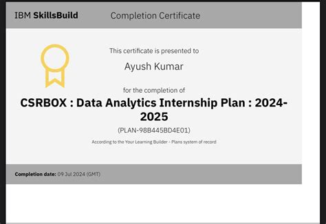 Ayush Kumar On Linkedin Ibm Datascience Analytics Businessintelligence Csrbox Skillbuild