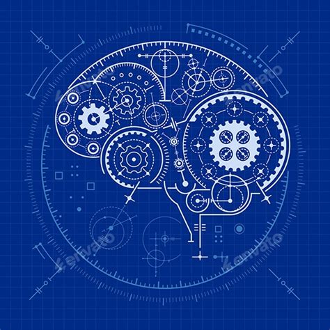 Brain Blueprint Vectors Graphicriver