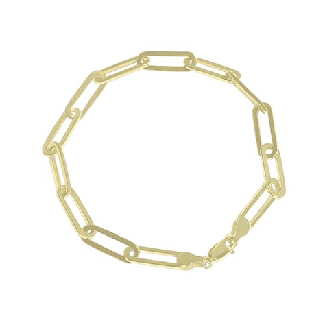 Solid Gold Paperclip Bracelet Chic Enduring T