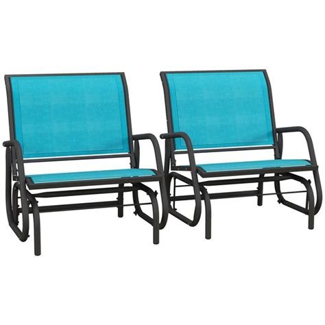 Dropship Outsunny Porch Glider Set Of 2 Metal Frame Swing Glider