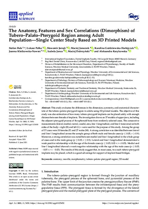 Pdf The Anatomy Features And Sex Correlations Dimorphism Of Tubero