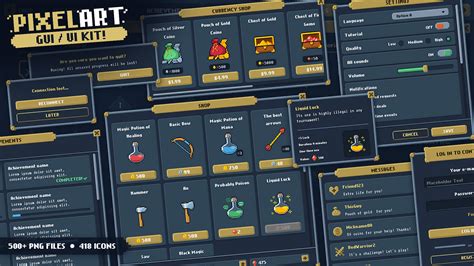 Simple Pixel Art Ui Pack By Kobliznik 54 Off