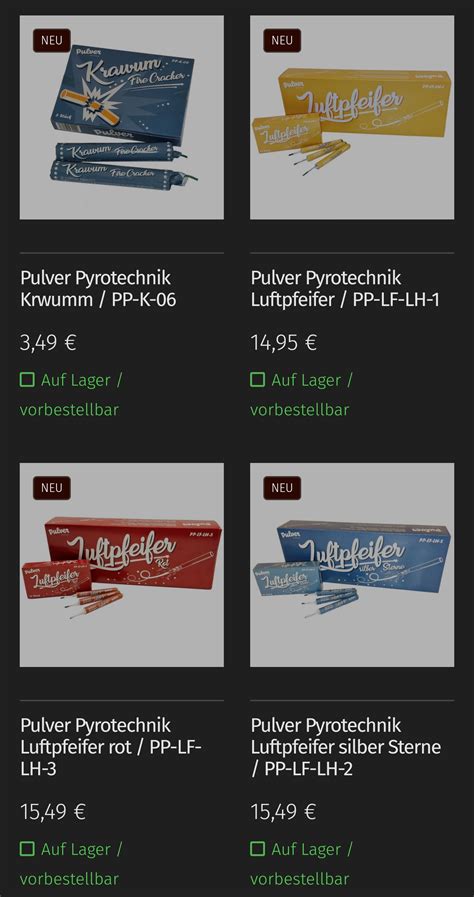 Firmen Shops Pulver Pyrotechnik Neuheiten Seite FEUERWERK Net Forum