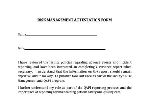 Risk Management Attestation Form Asc Solutions Library