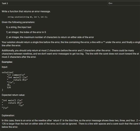Solved Task C Write A Function That Returns An Error Chegg