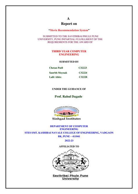 movie recommendation system dsbda miniproject report a report on