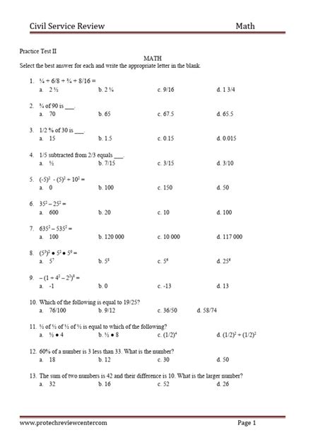 Math Questionnaires Pdf