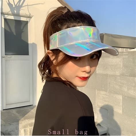 【小口袋】歐美風鐳射空頂帽女反光街頭鴨舌帽夏季防曬簡約透氣無頂棒球帽男 蝦皮購物