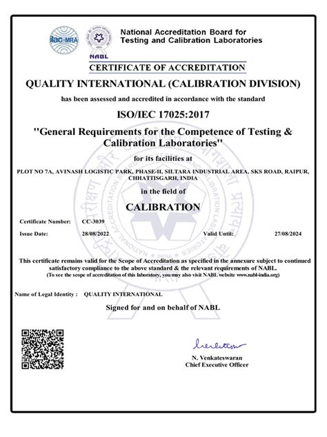 Qi Nabl Certificate And Scope Pdf