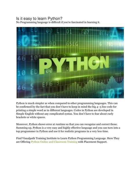 Ppt Python Training In Hyderabad Best Python Training Institutes